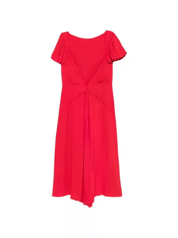 N°21 Flutter-sleeve Midi Dress - Red