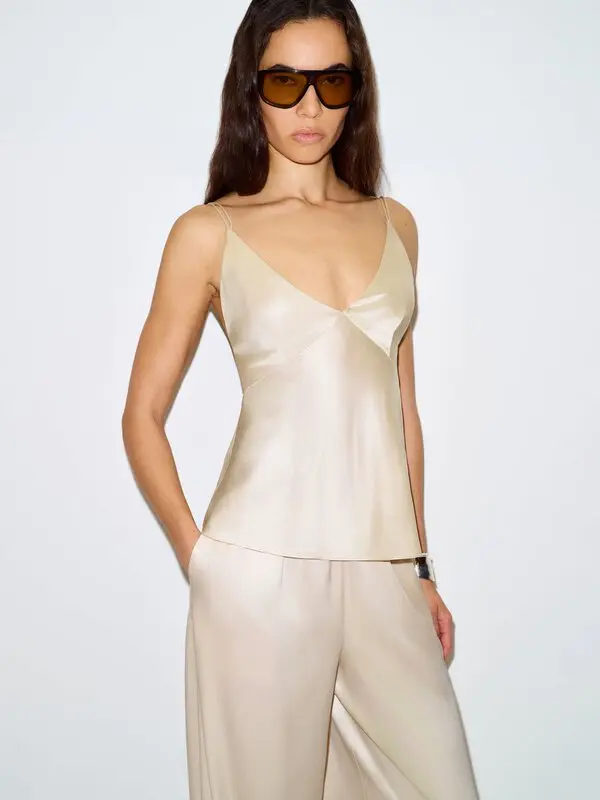 REFORMATION Jule Silk Top - Ivory