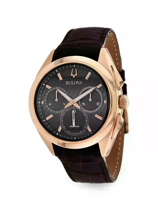 Bulova Curv Chronograph Watch - Black