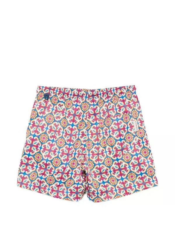 PENINSULA SWIMWEAR Amalfi Geometric-print Swim Shorts - Blue