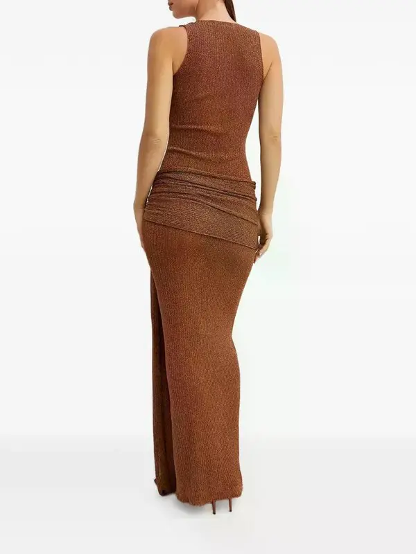 AYA MUSE Alula Draped Metallic Dress