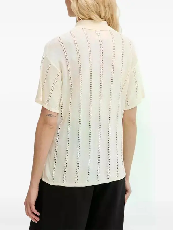 Marella Pointelle-knit Button-down Shirt