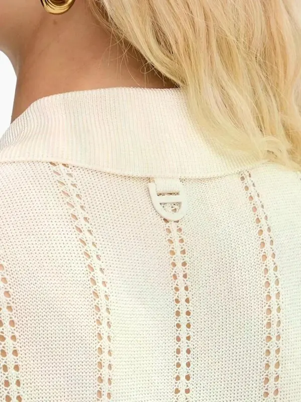 Marella Pointelle-knit Button-down Shirt