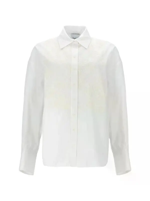 NUDE Lace-panneled Cotton Shirt - White