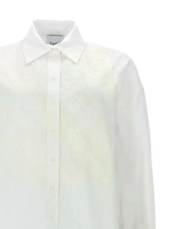 NUDE Lace-panneled Cotton Shirt