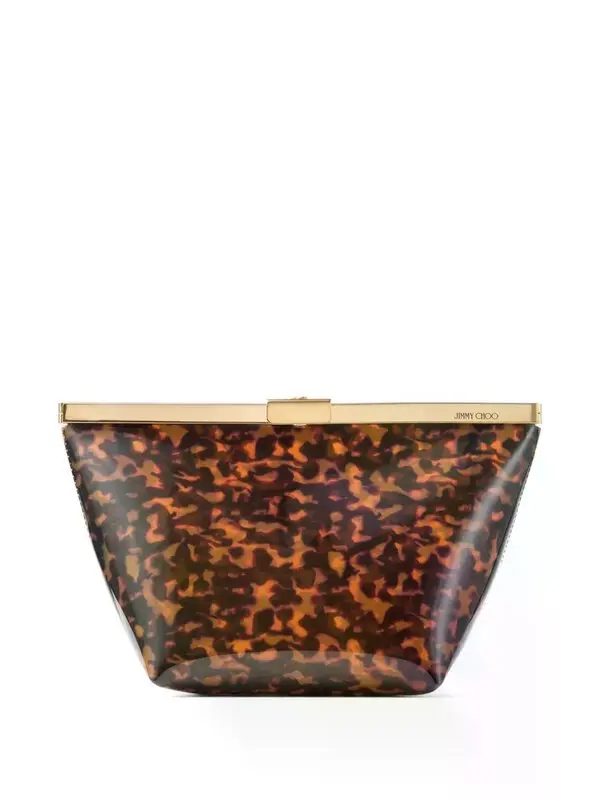 JIMMY CHOO Ganache Tortoiseshell-effect Clutch Bag