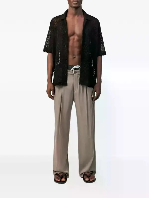 DRYKORN Bijan 02 Crochet-knit Short-sleeve Shirt
