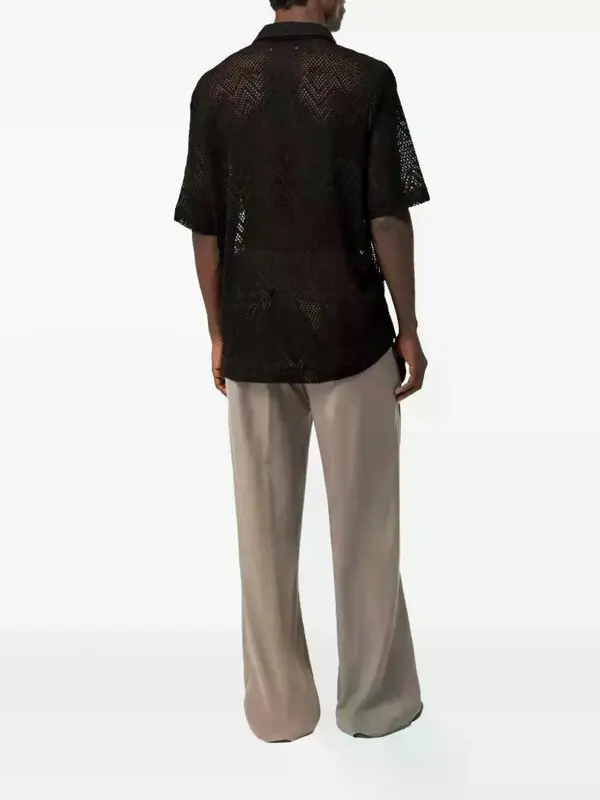 DRYKORN Bijan 02 Crochet-knit Short-sleeve Shirt
