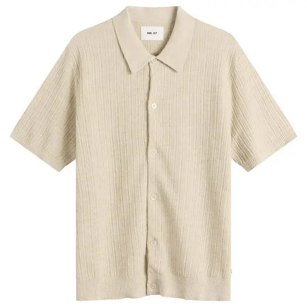 Nn07 Nolan Polo Cardigan - Ivory Mouliné