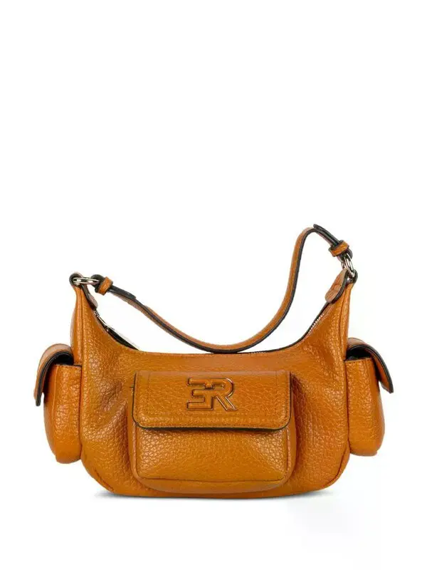 ERMANNO FIRENZE Grained Leather Shoulder Bag - Brown