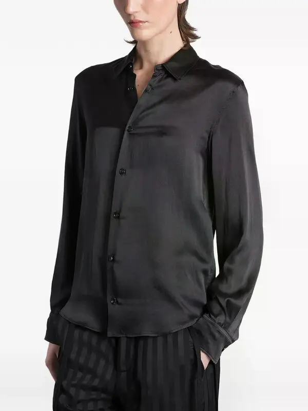 ANN DEMEULEMEESTER Satin Lace-up Shirt