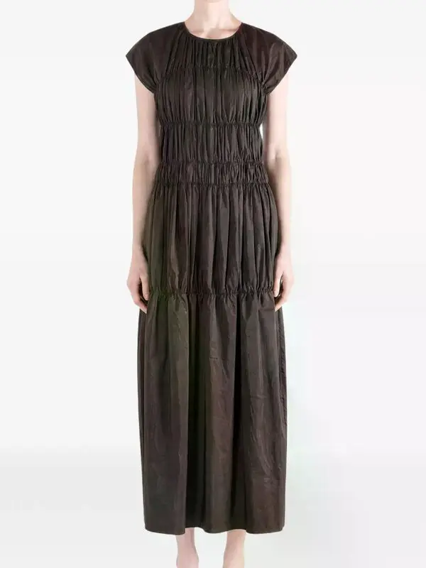 AMOMENTO Shirred Tiered Dress