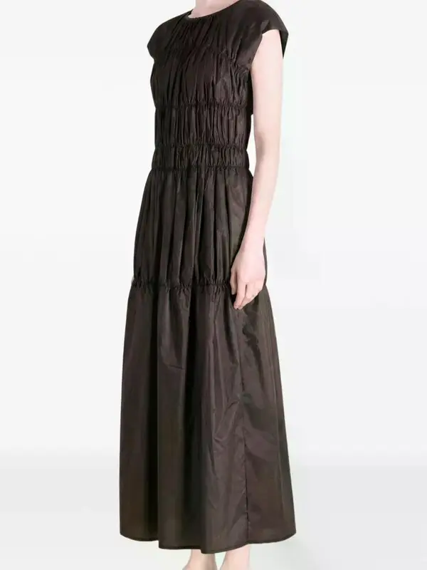 AMOMENTO Shirred Tiered Dress