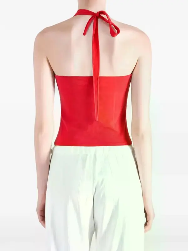 AMOMENTO Gathered Halterneck Top