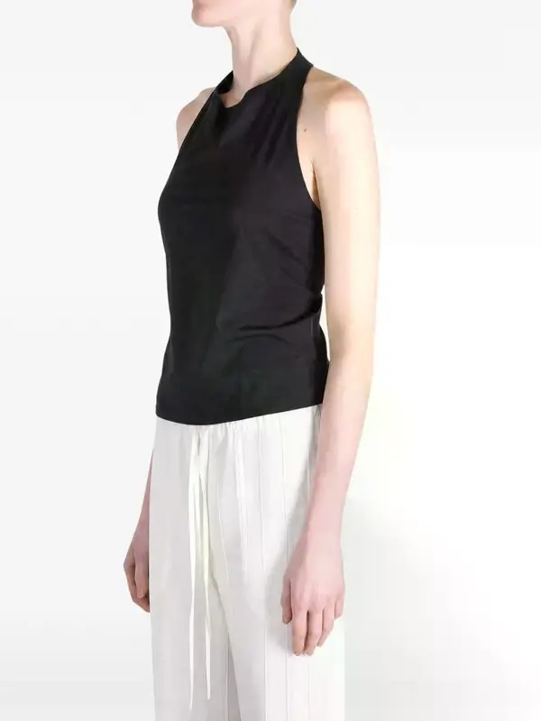 AMOMENTO Cowl Neck Halter Top