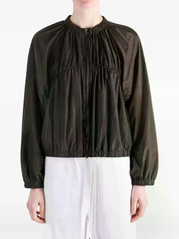 AMOMENTO Gathered Detail Zip-up Jacket