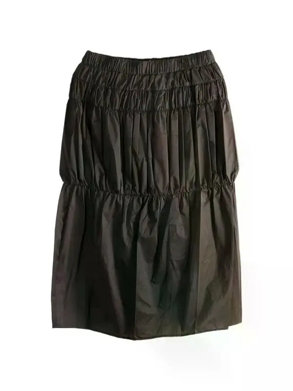 AMOMENTO Shirred Tiered Skirt