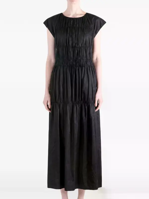 AMOMENTO Ruched Tiered Dress
