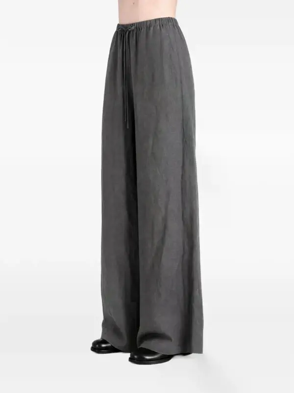 AMOMENTO Drawstring Waist Wide-leg Trousers