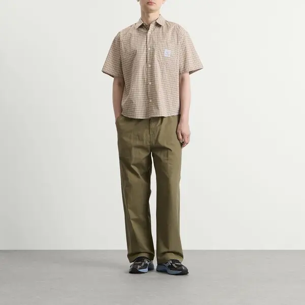 BUTTER GOODS Wide Leg Cotton Twill Trousers