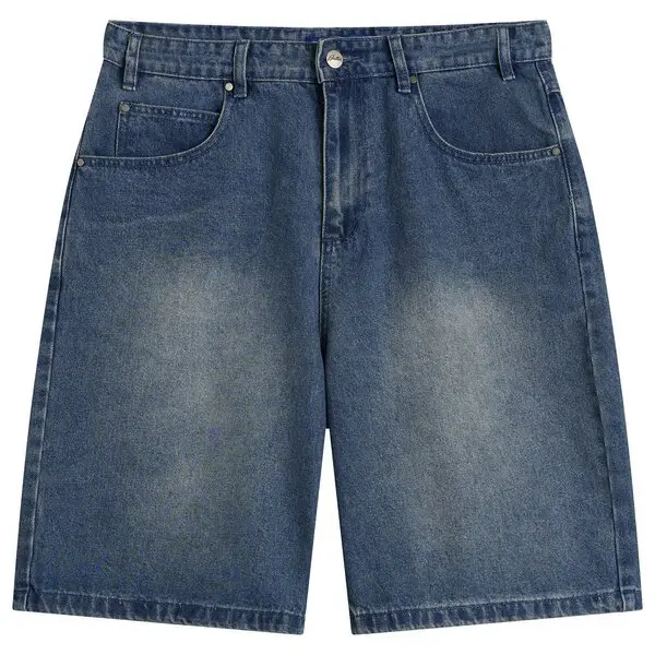 BUTTER GOODS Drummer Baggy Denim Shorts - Stone Wash Blue