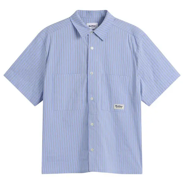 BUTTER GOODS Vertical Stripe Shirt - Sky Blue