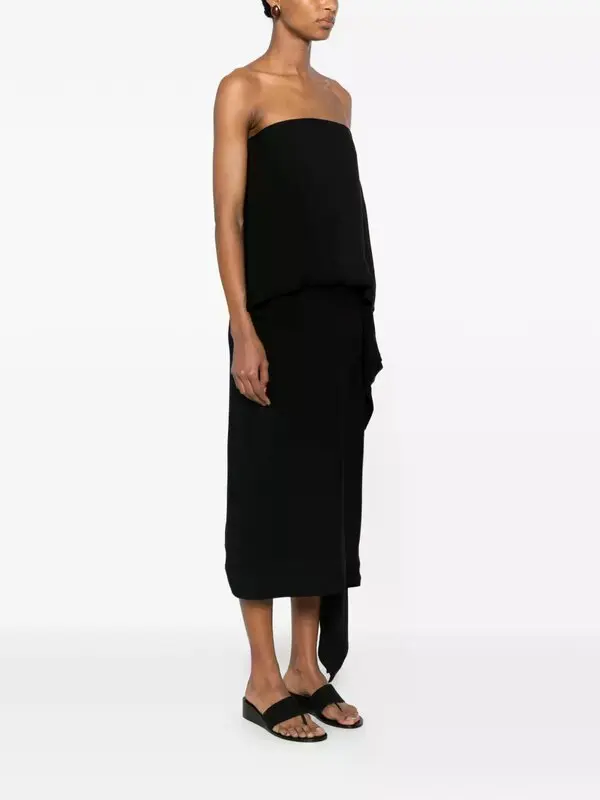 Carven Strapless Asymmetric Midi Dress