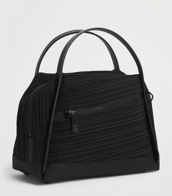 Issey Miyake Bias Pleats Top Handle Bag - Black