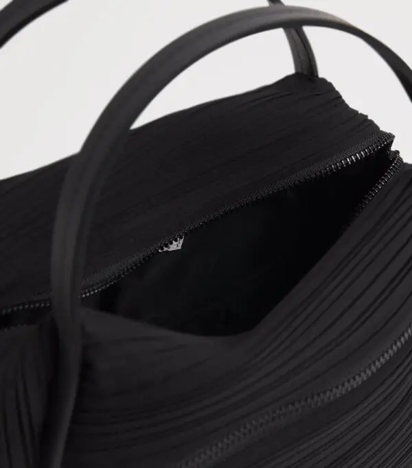 Issey Miyake Bias Pleats Top Handle Bag - Black