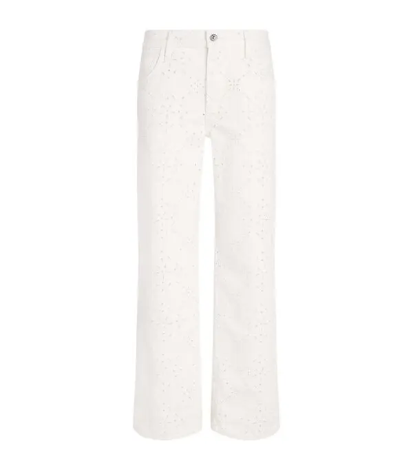 Citizens Of Humanity Eyelet Lindz Easy Straight Jeans - White