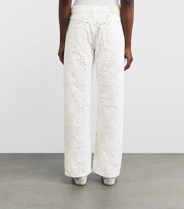 Citizens Of Humanity Eyelet Lindz Easy Straight Jeans - White