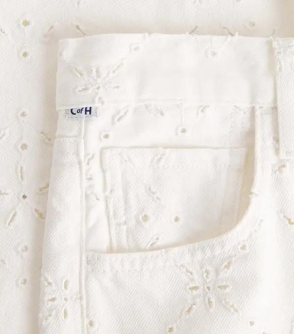 Citizens Of Humanity Eyelet Lindz Easy Straight Jeans - White
