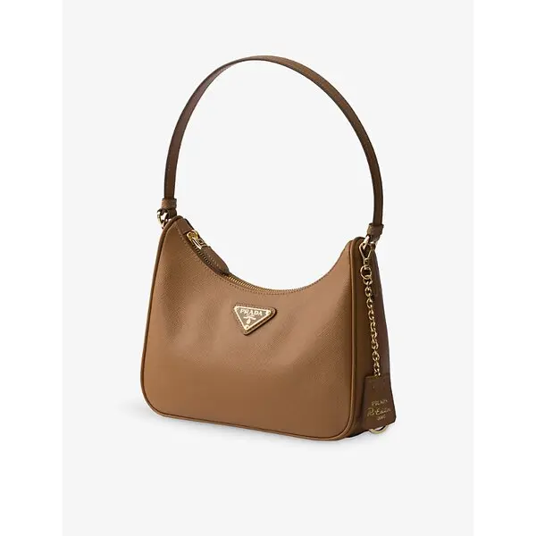 Prada Re-edition 2005 Saffiano Leather Shoulder Bag - Brown