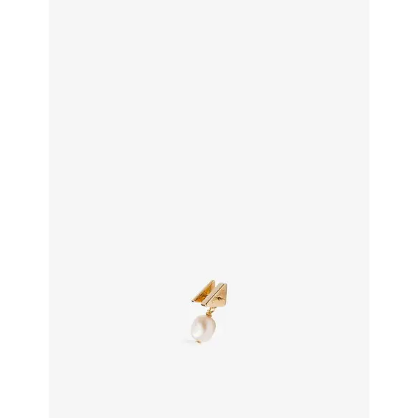 Prada Pearl And Gold-plated Metal Drop Earrings