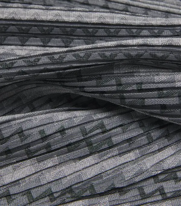 Issey Miyake Geometric Print Pleated Top - Grey