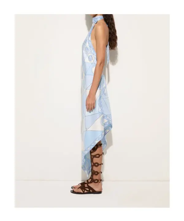 Emilio Pucci Occhi" Print Silk Halter Dress