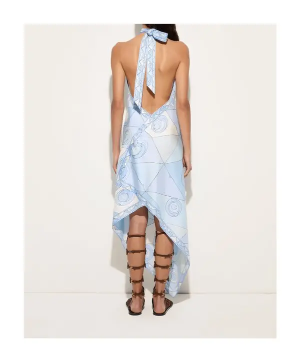 Emilio Pucci Occhi" Print Silk Halter Dress