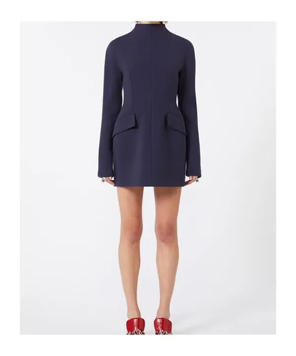 Sportmax High-neck Mini Dress With Flap Pockets