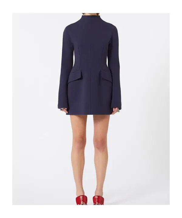Sportmax High-neck Mini Dress With Flap Pockets