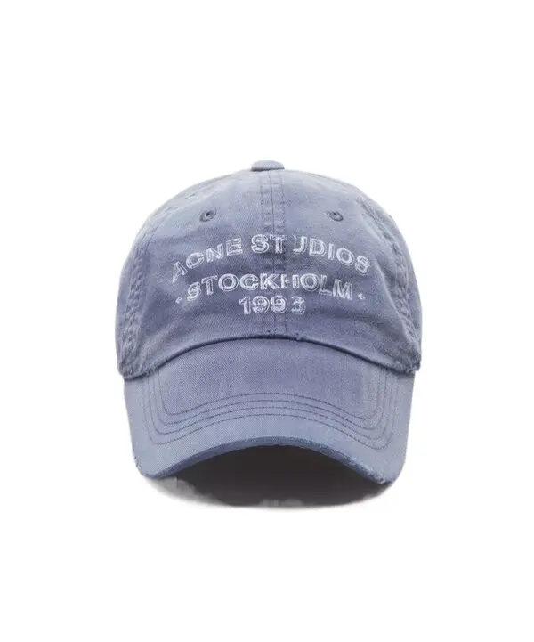Acne Studios Baseball Cap With Stamp Logo - Navy