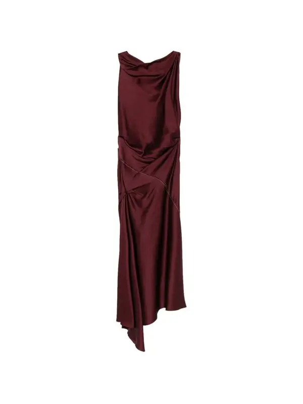 Victoria Beckham Posy Draped Midi Dress - Red