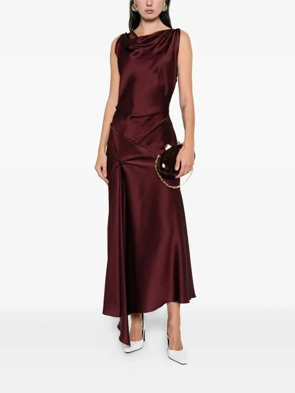 Victoria Beckham Posy Draped Midi Dress