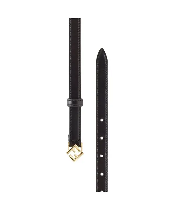 Fendi Logo Plaque Buckled Skinny Belt