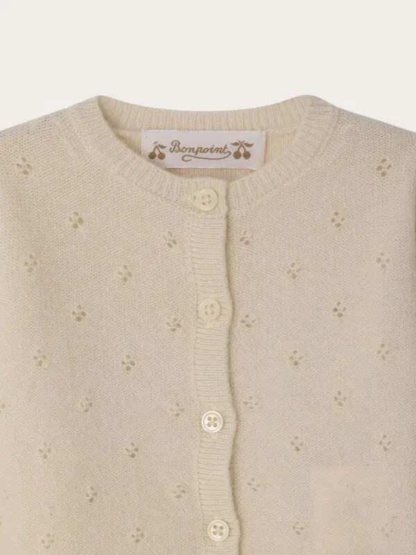 Bonpoint Knitted Cardigan With Round Neck And Button Closure