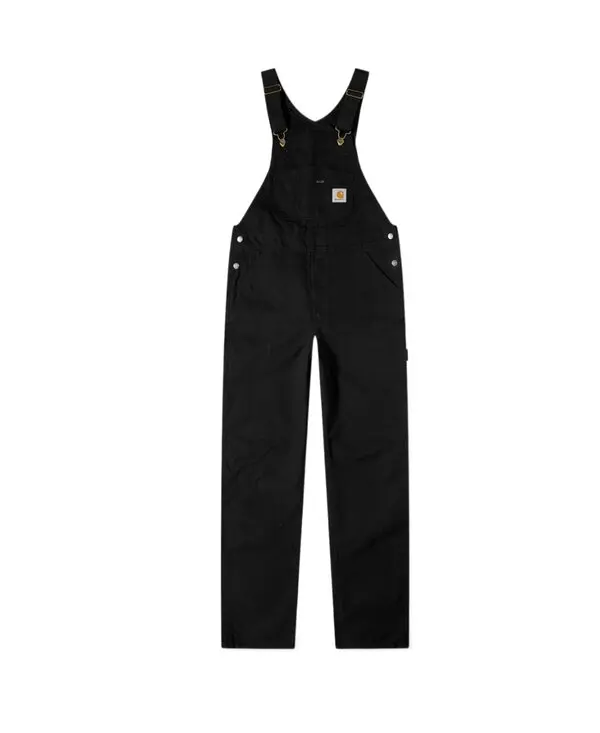 Carhartt Work In Progress Logo Patch Overalls - Black