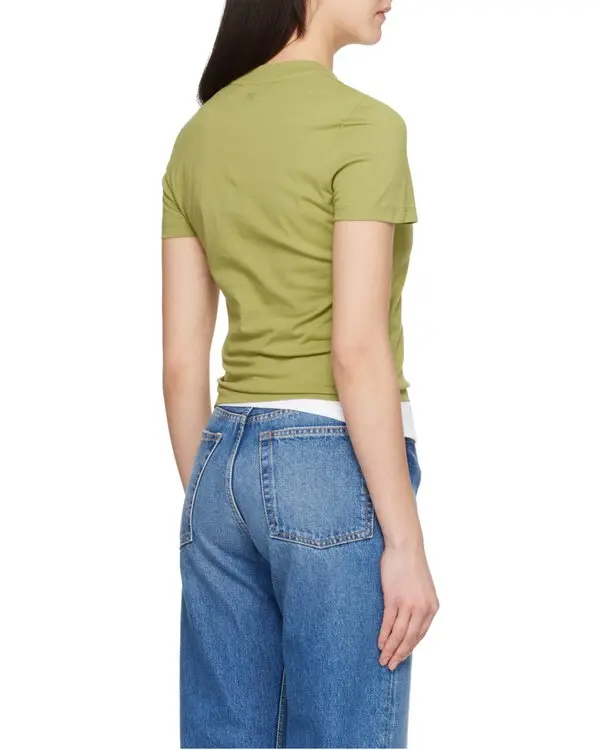 AMI Paris De Coeur Crewneck T-shirt - Matcha