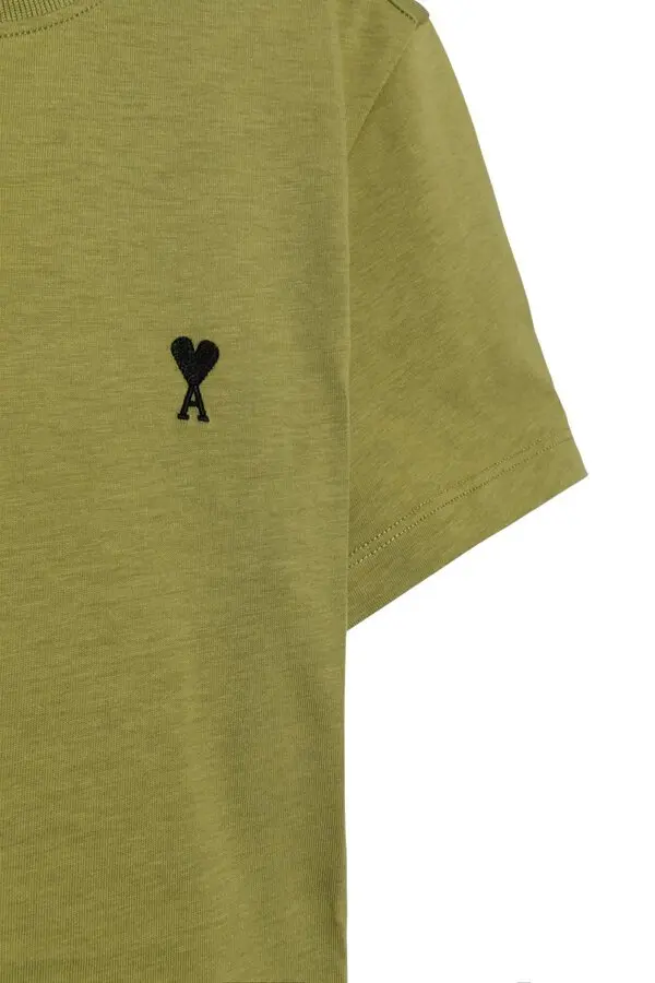 AMI Paris De Coeur Crewneck T-shirt - Matcha