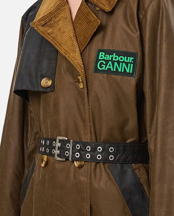 Barbour X Ganni Waxed Trench Coat