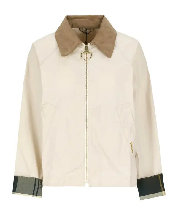 Barbour Catlin Showerproof Jacket With Corduroy Collar And Tartan Cuffs - No
