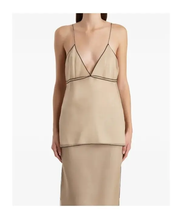 Khaite Timy Sheer V-neck Camisole Top